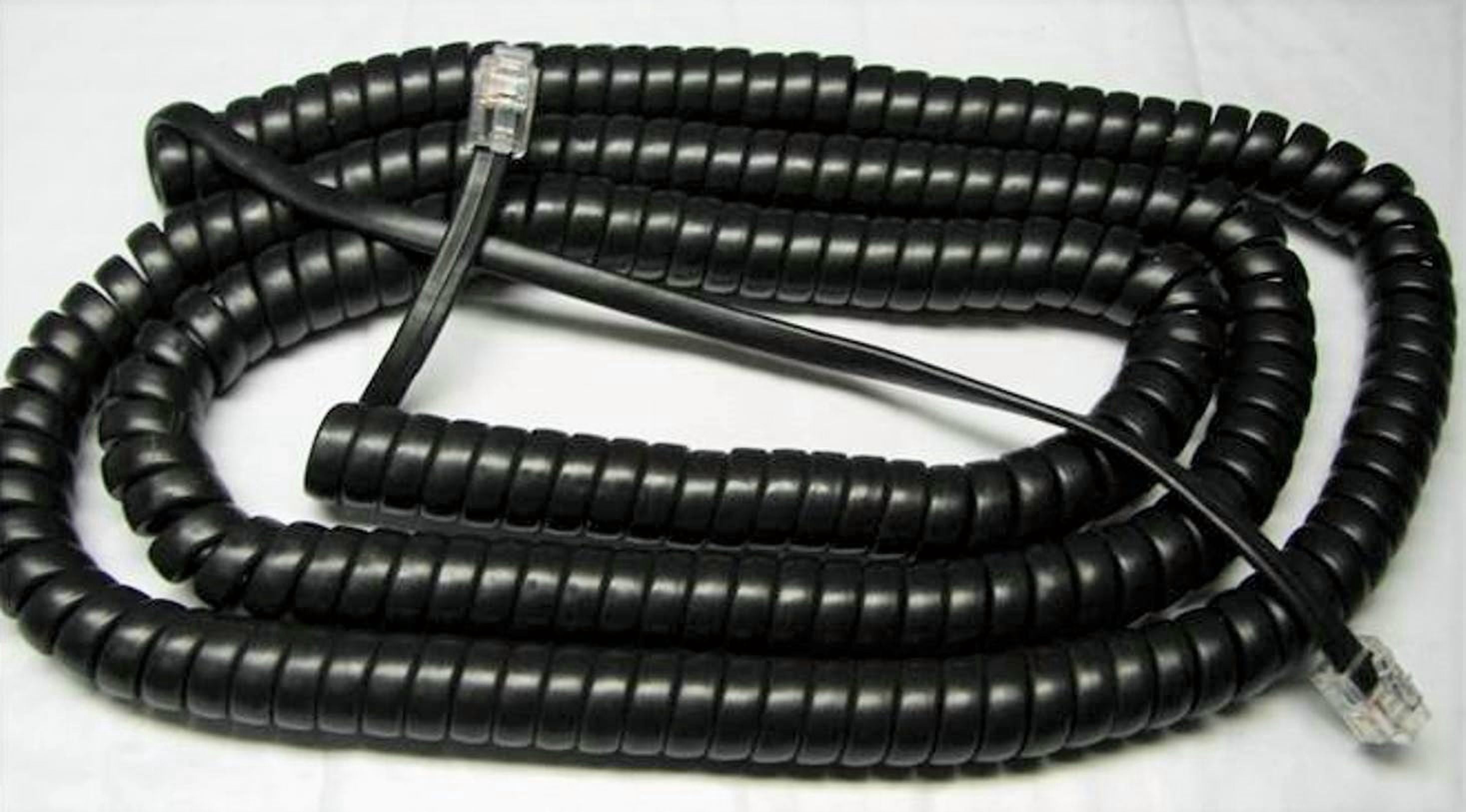 Flat Black 25Ft Handset Cord for NEC 124i-Series Phone, Long 92573 ...
