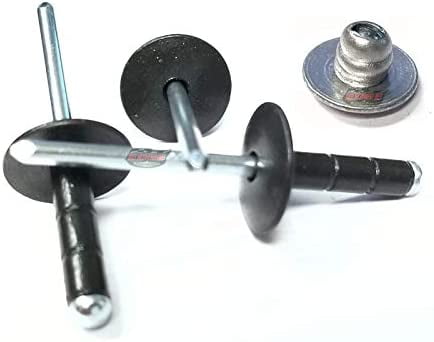 Flat Black 3/16" Pop Rivet Large Head Aluminum Steel Mandrel Multi Grip ...