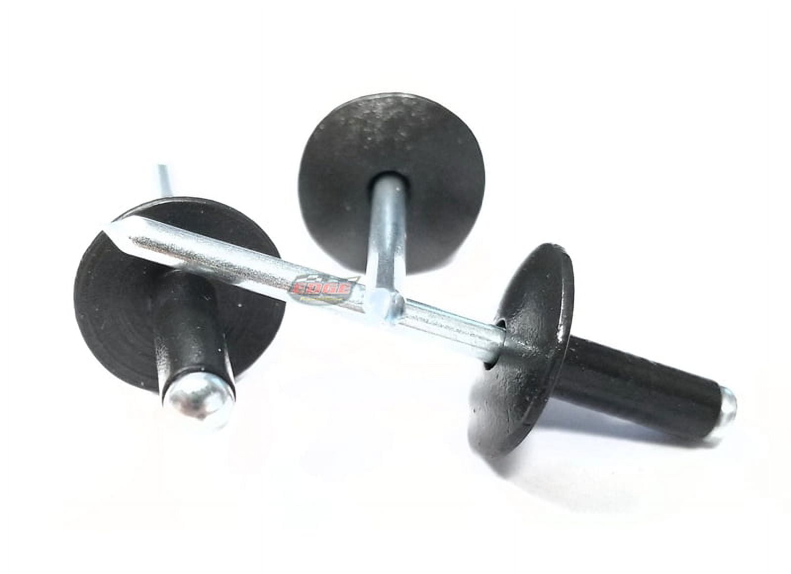 Flat Black 3/16" Rivet Large Flange Aluminum Head Steel Mandrel Blind ...