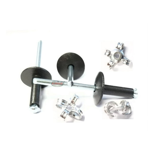 Flat Black 3/16" Rivet Large Head Exploding Banana Peel Aluminum Pop ...