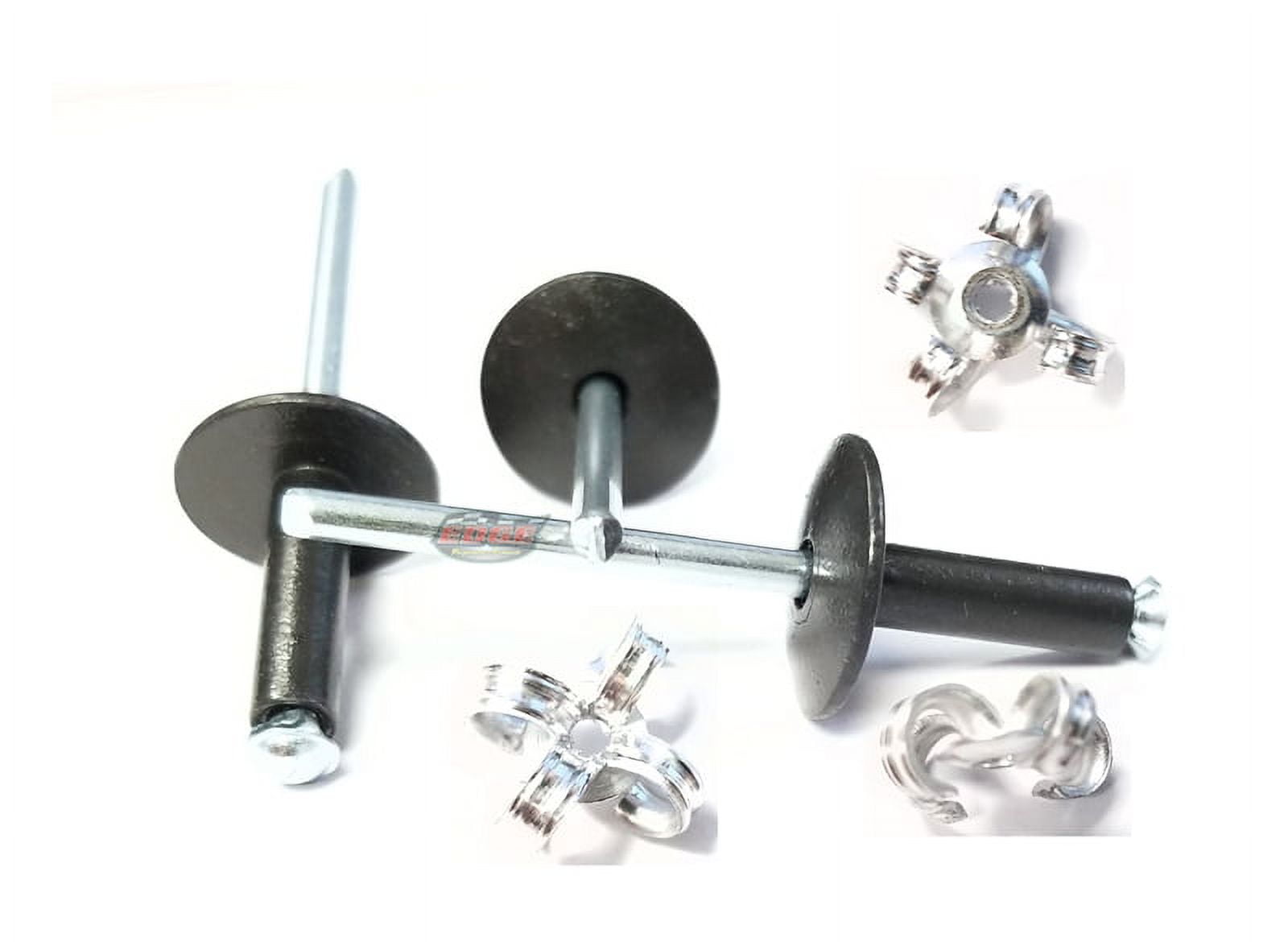 Flat Black 3/16" Rivet Large Head Exploding Banana Peel Aluminum Pop ...