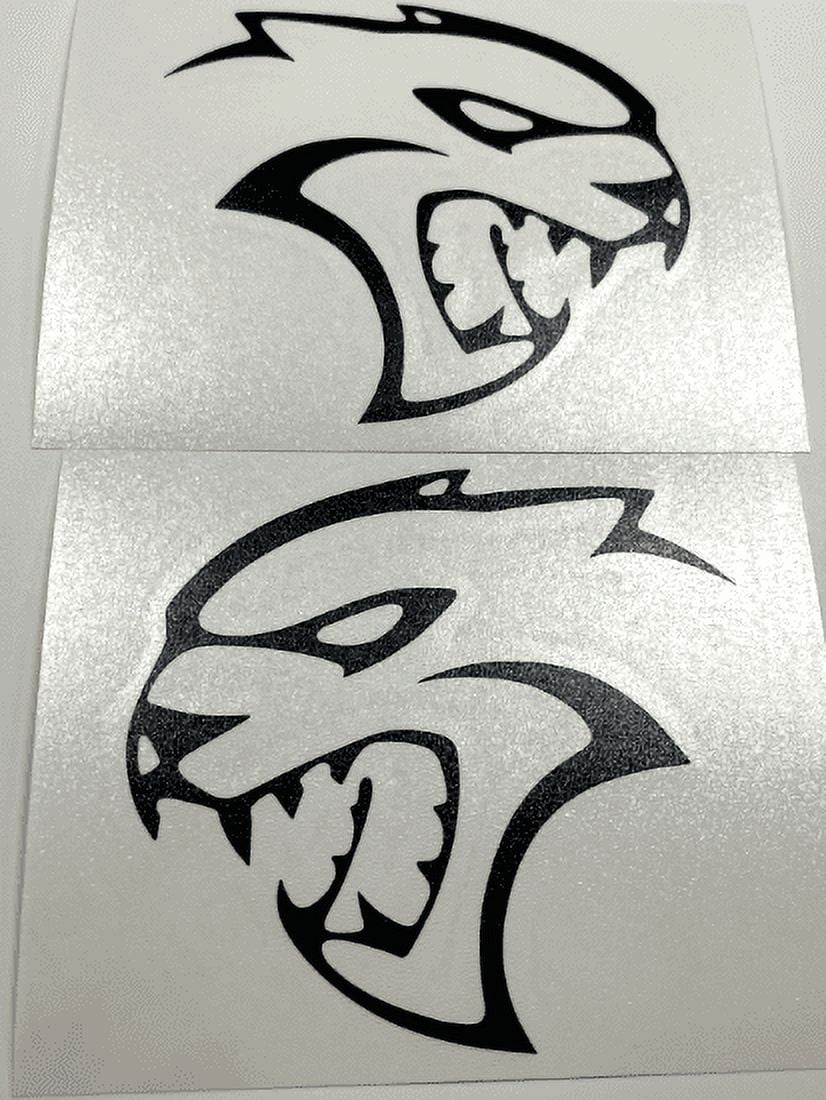 Flat Black SRT Hellcat Emblem Overlay Decal Pair For 2019-2023 Dodge ...
