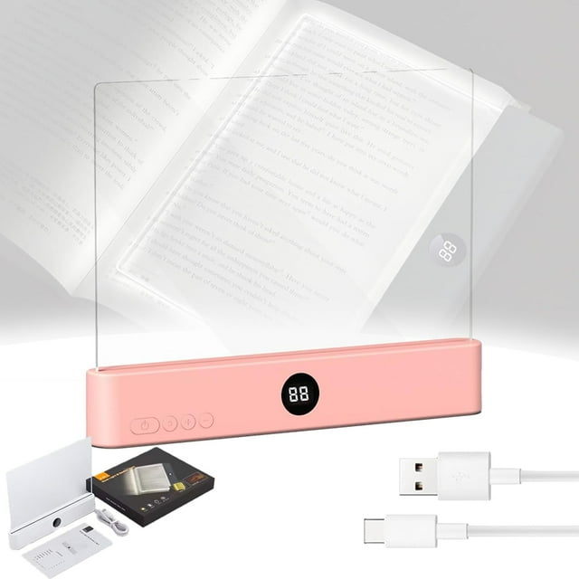 Flat Book Light, 2026 Upgraded Smart LED Reading Light with 3 Colors ...