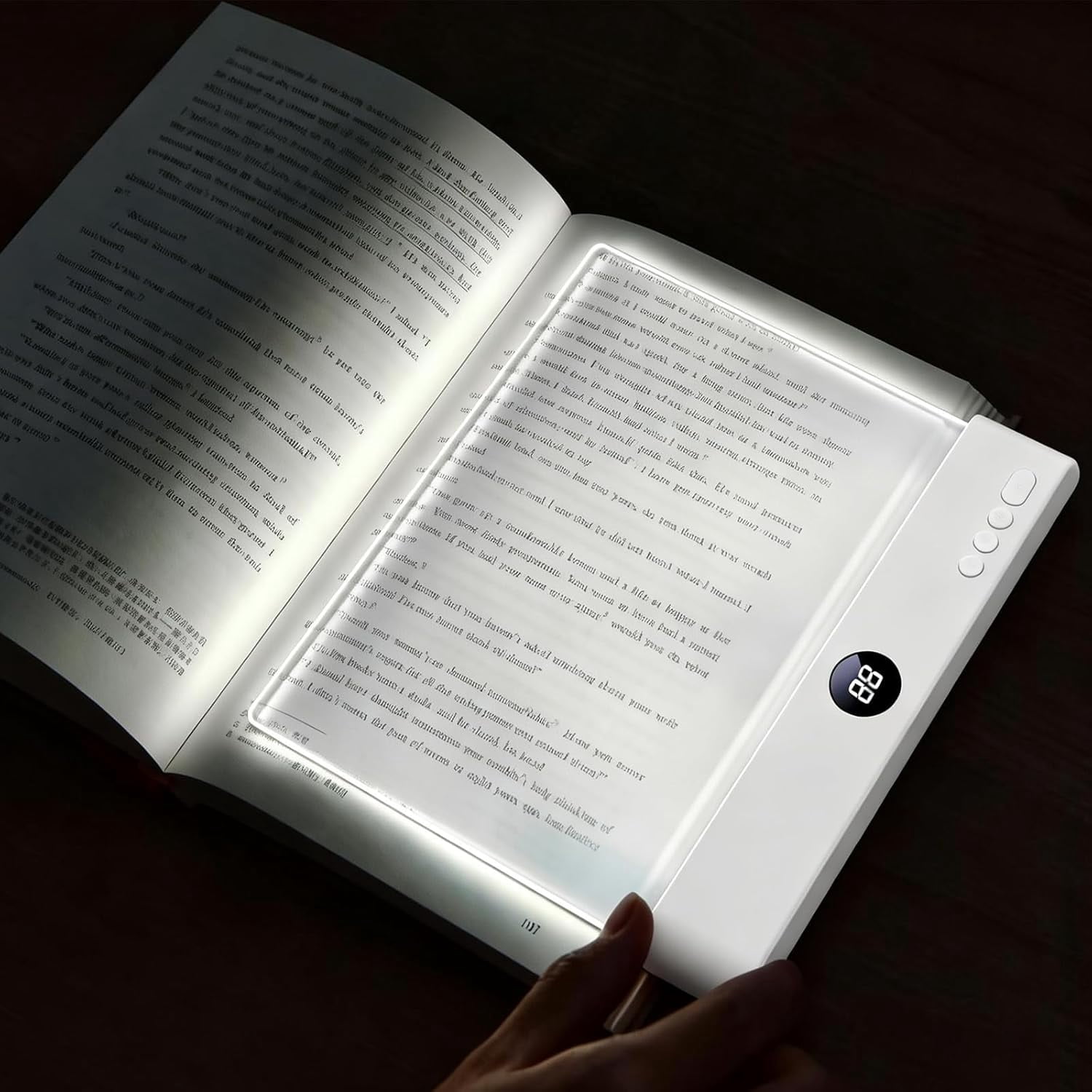 Flat Book Light, Rechargeable Clear LED Reading Light with 3 Colors ...