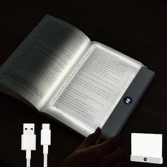 Flat Book Light without Battery，2026new rechargeable tri-color LED ...