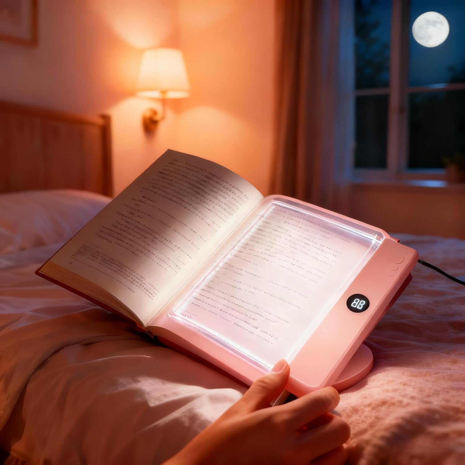 Flat Book Light without Battery, Rechargeable LED Reading Light with 3 ...