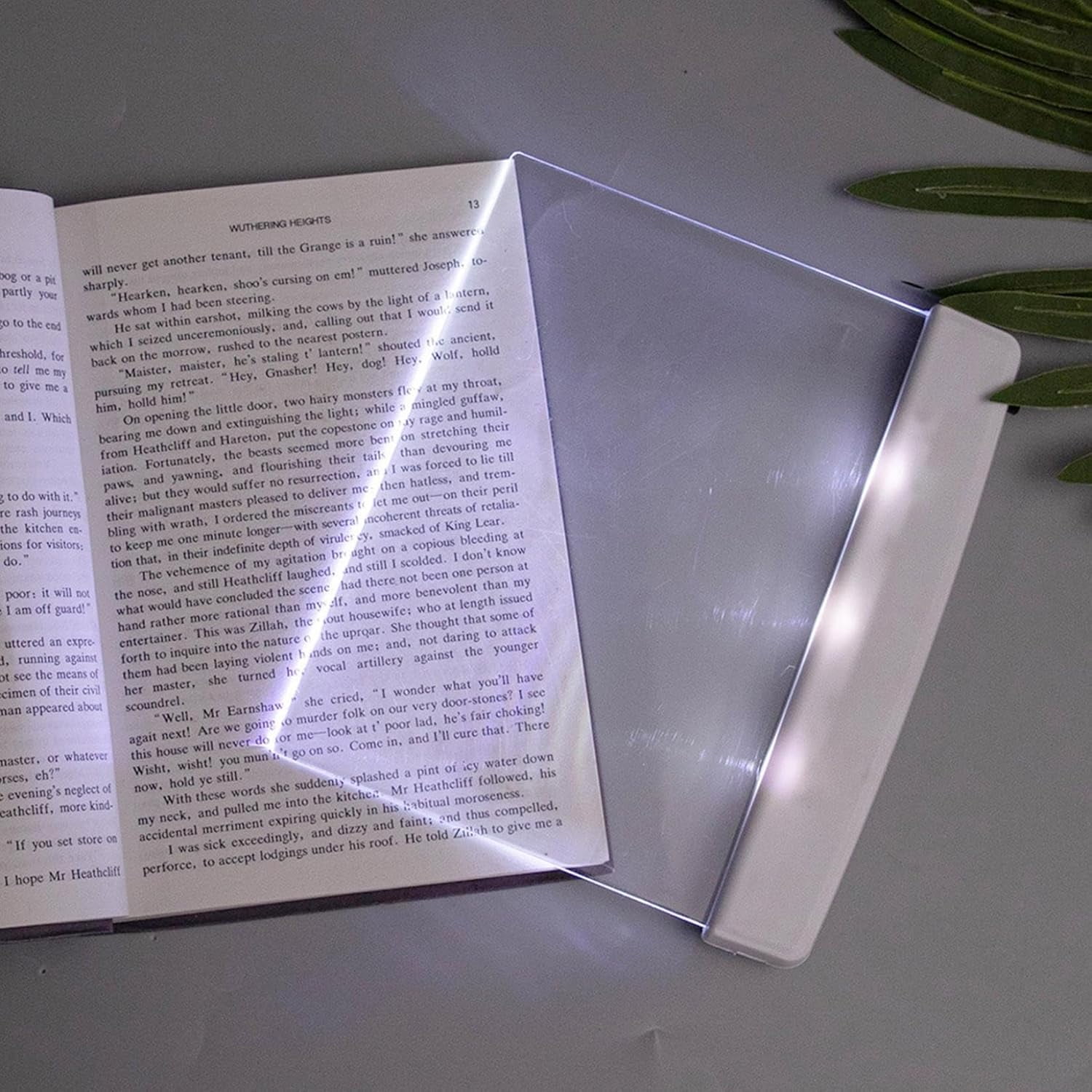 Flat Book Lights for Reading at Night in Bed Clear LED Book Page Light ...