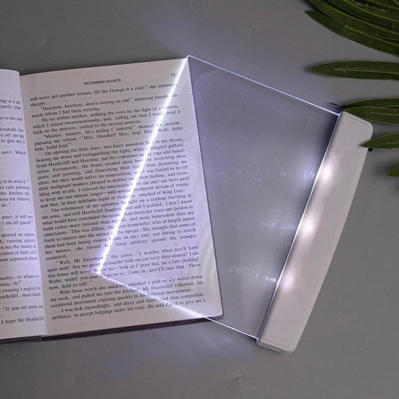 Flat Book Lights for Reading at Night in Bed Clear LED Book Page Light ...