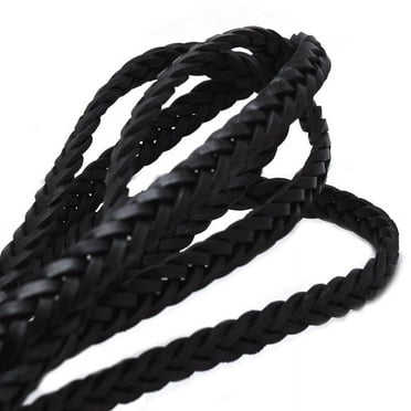 Braided Genuine Leather Cord 6 mm Round 1.1 Yards - Folded Bolo Real ...
