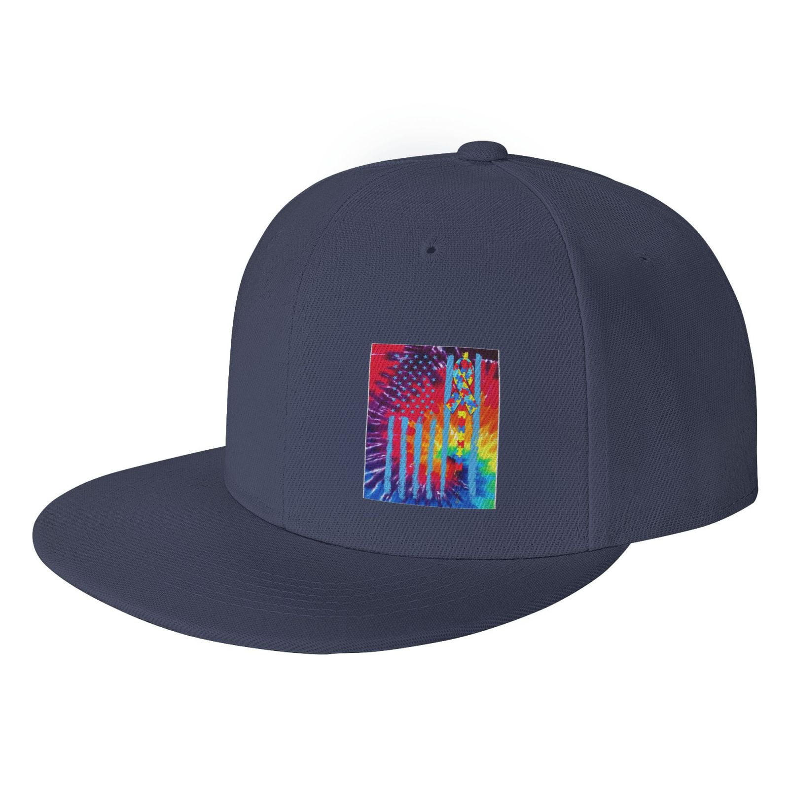 Flat Brim Hats for Men Autism Awareness Puzzle Flag Hip-Hop Snapback ...