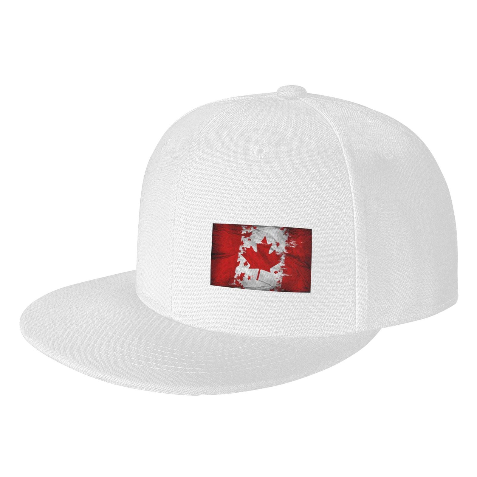 Flat Brim Hats for Men Canada Canadian Flag Art Hip-Hop Snapback Hat ...