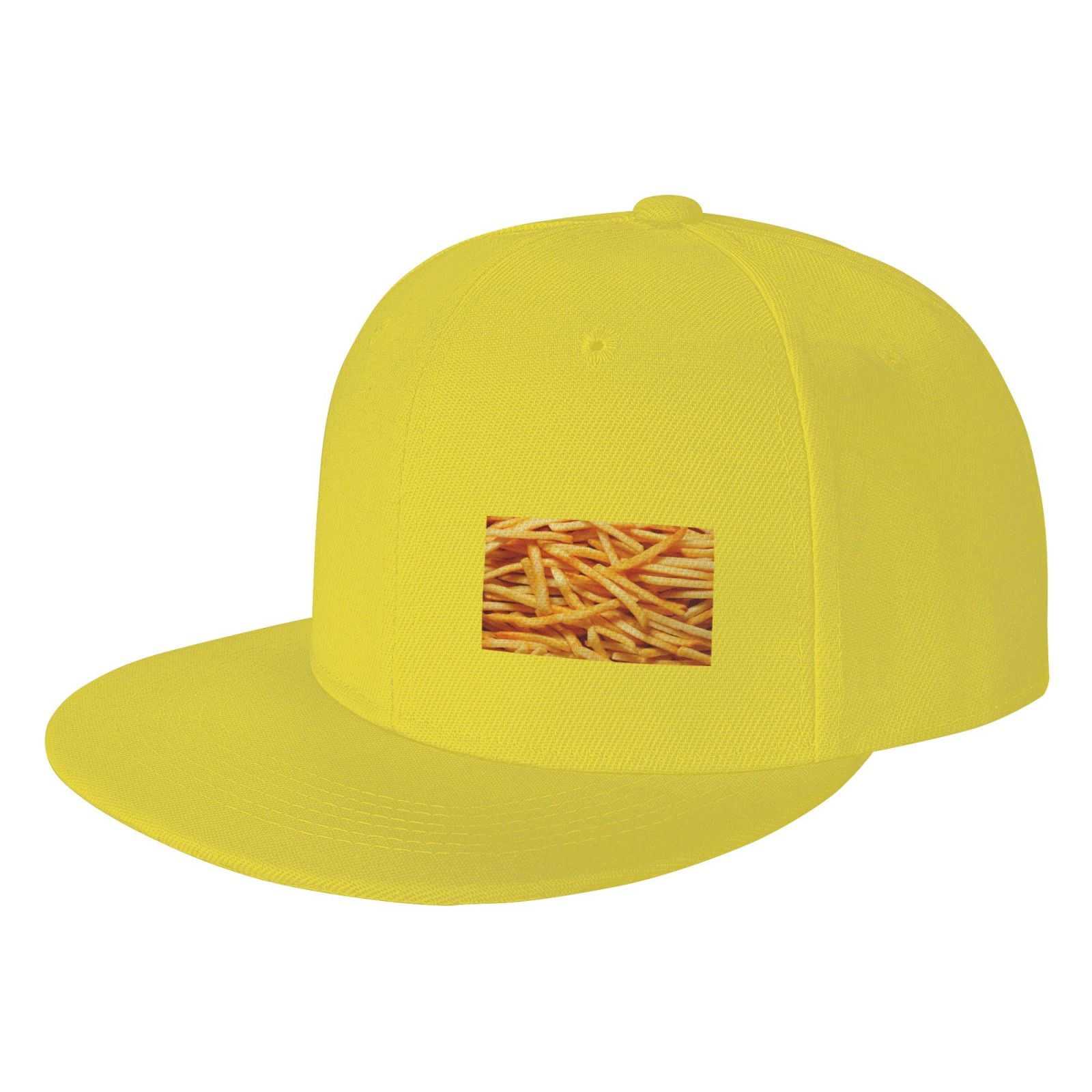 Flat Brim Hats for Men French Fries Hip-Hop Snapback Hat Skeleton Hats ...
