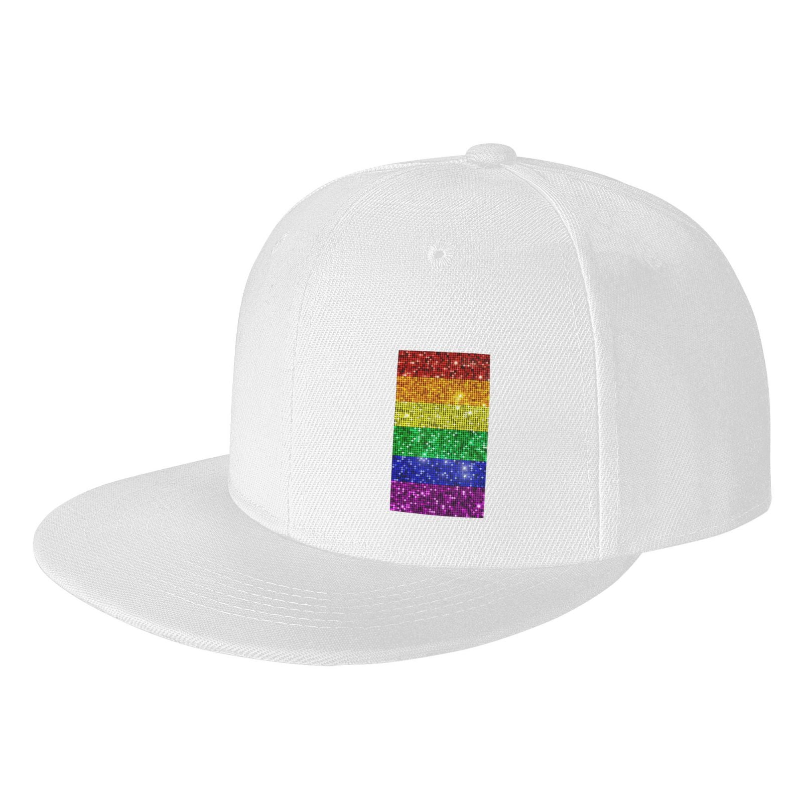 Flat Brim Hats for Men Gay Pride Rainbow Flag Hip-Hop Snapback Hat ...