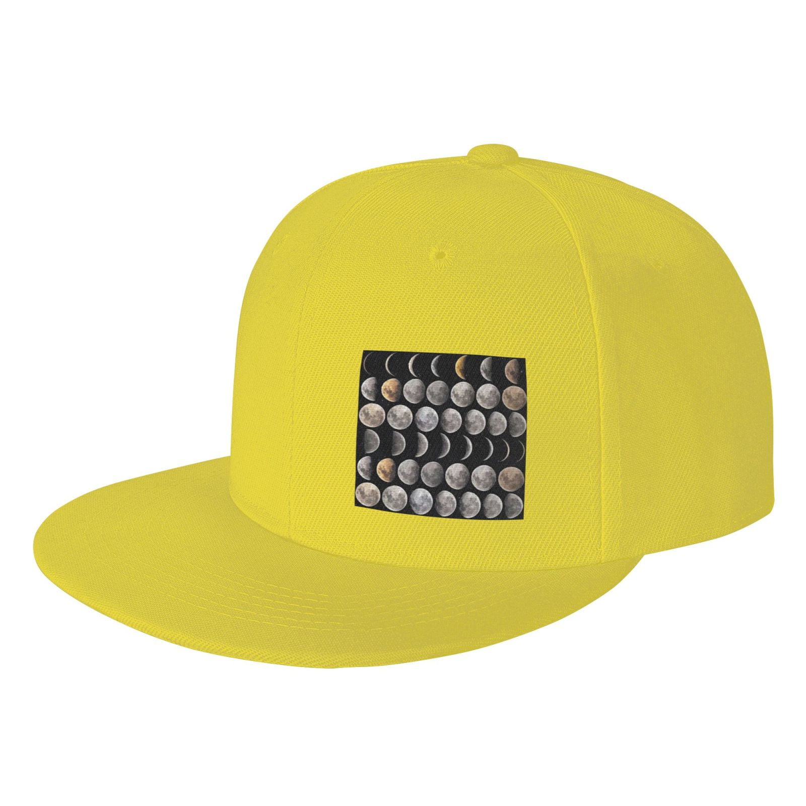 Flat Brim Hats for Men Moon Phases Hip-Hop Snapback Hat Skeleton Hats ...