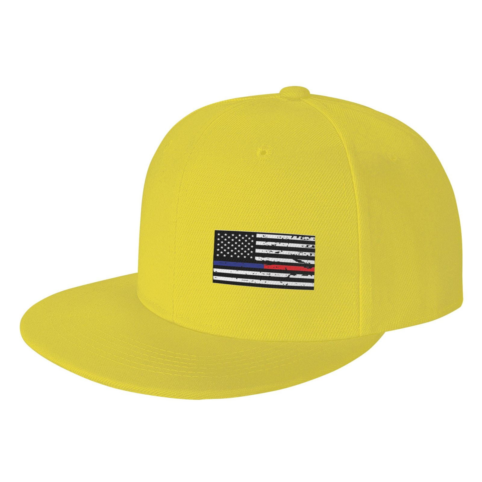 Flat Brim Hats for Men Red Blue Line America Flag Hip-Hop Snapback Hat ...
