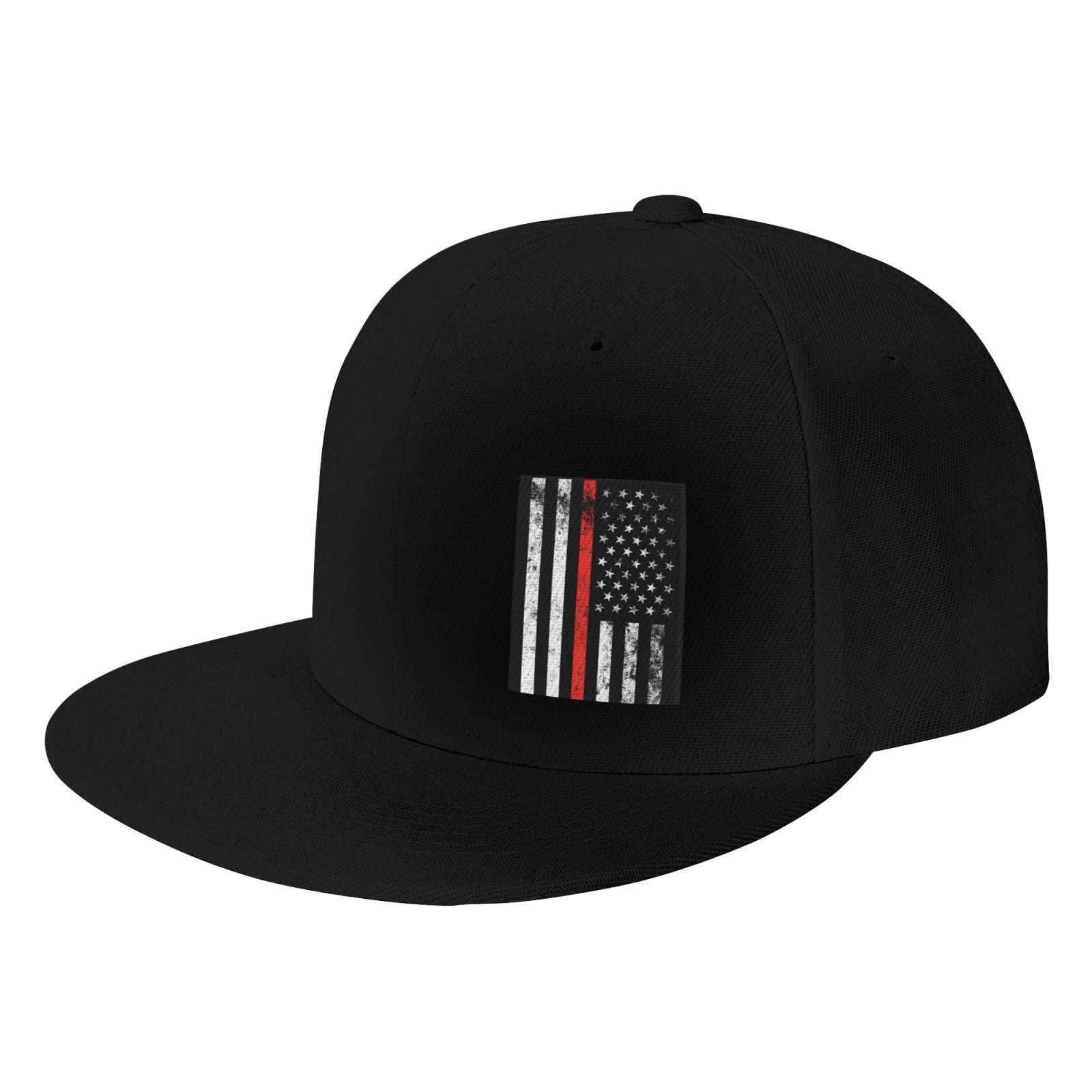 Flat Brim Hats for Men Thin Red Firefighter Line America Flag Hip-Hop ...