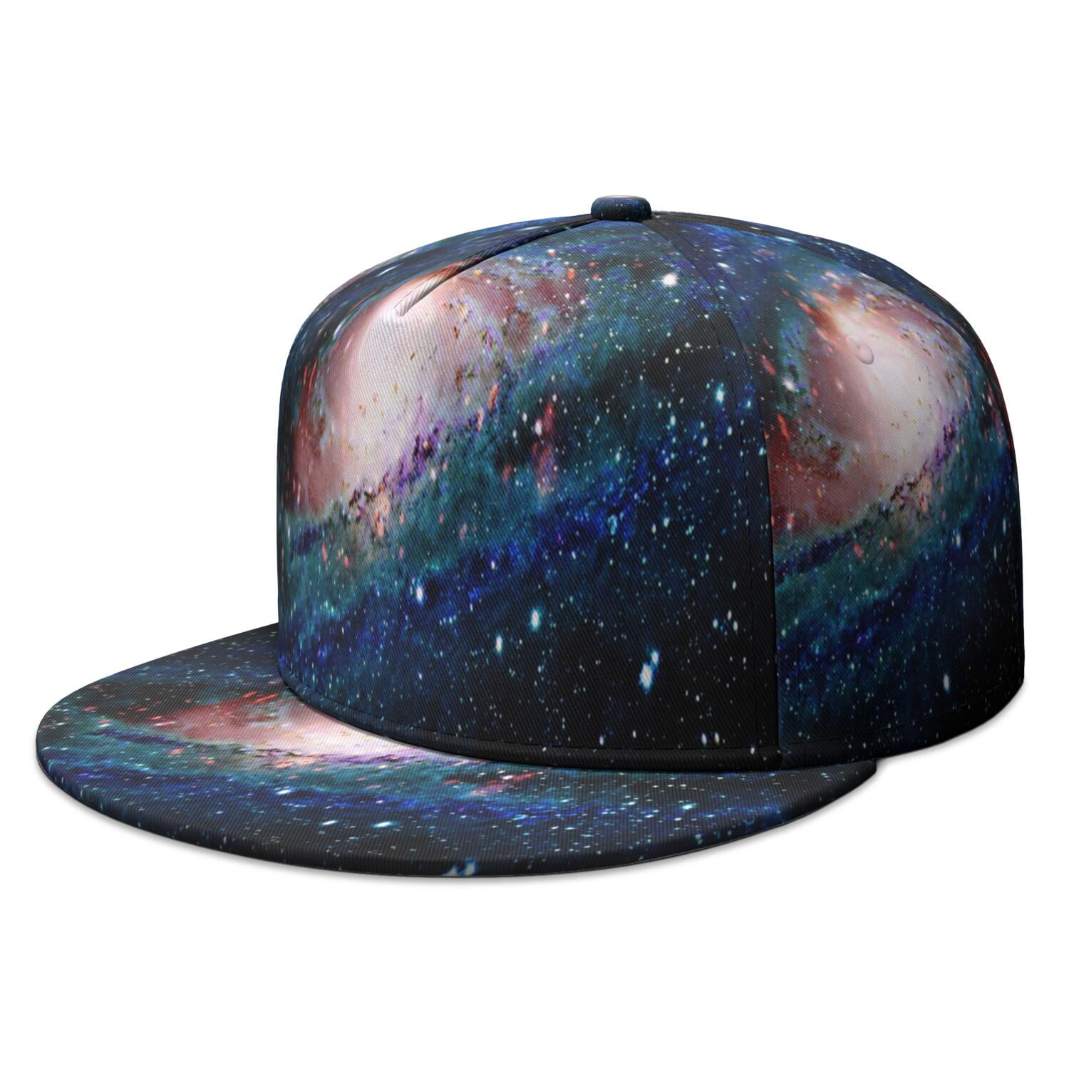 Flat Brim Snapback Hat - Space Galaxy Astronaut Planet Starry Night ...