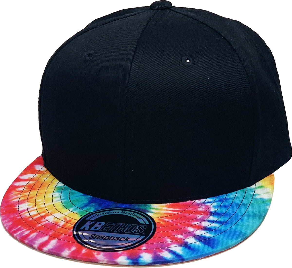 Flat Brim Tiedye Multi Color Snapback Hat Blank Cap Flat Visor ...