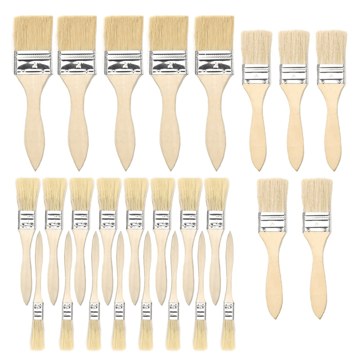 Flat Brush Set,Brush Set with 26 Pieces,12/25/38/50 mm Width - Walmart.com