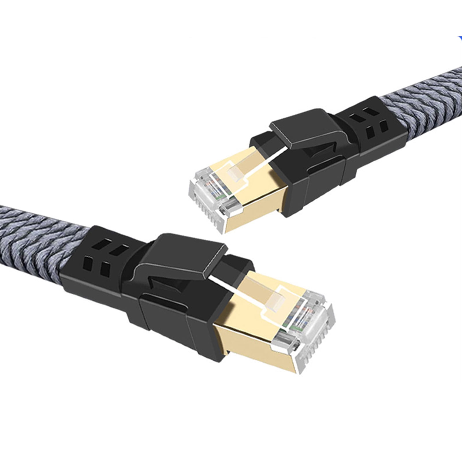 Flat CAT8 Networking Cord 40Gbps Speed Coppered Cores Braided and ...