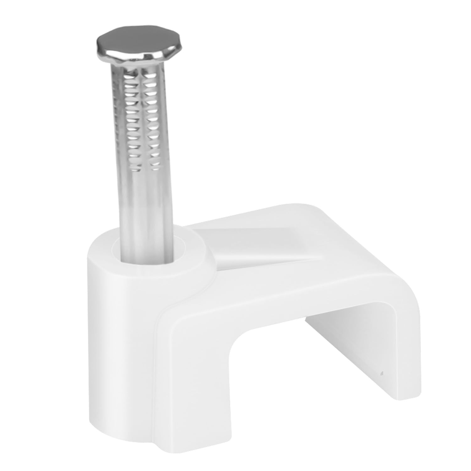 Flat Cable Clips, 100pcs 10mm Wire Wall Clips with Steel Nails, Coaxial Nail Clamps for Cable ...