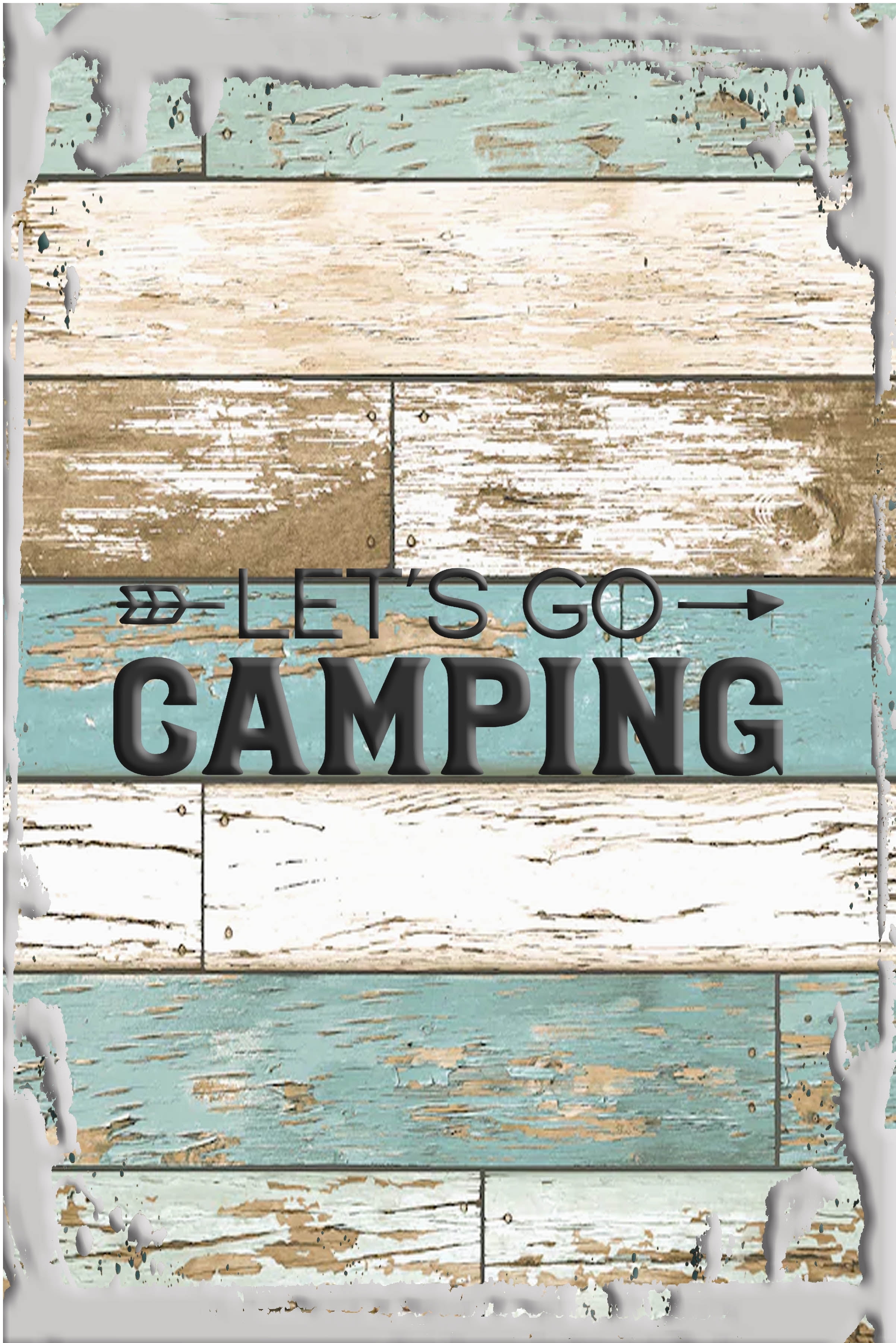 Flat Canvas Wall Art Print Lets go camping arrow fun memories good ...