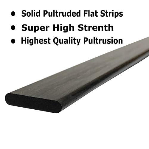 Flat Carbon Fiber RODS - 20mm x 4mm x 1000mm – Pultruded Flat Solid Rod ...