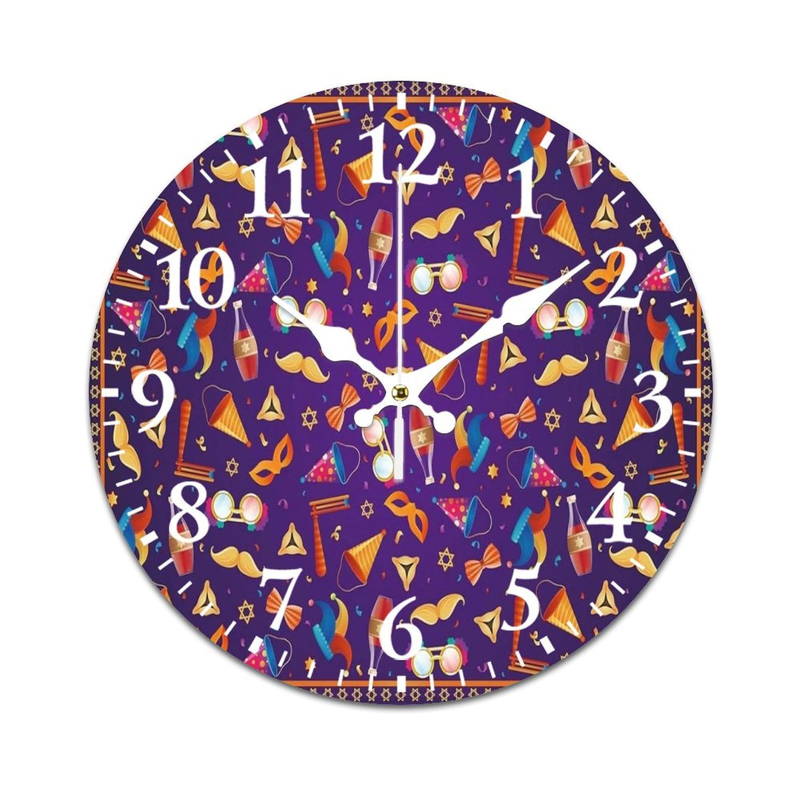 Flat Carnival Pattern Wall Clock Modern Design Clocks Wall Hanging Home ...