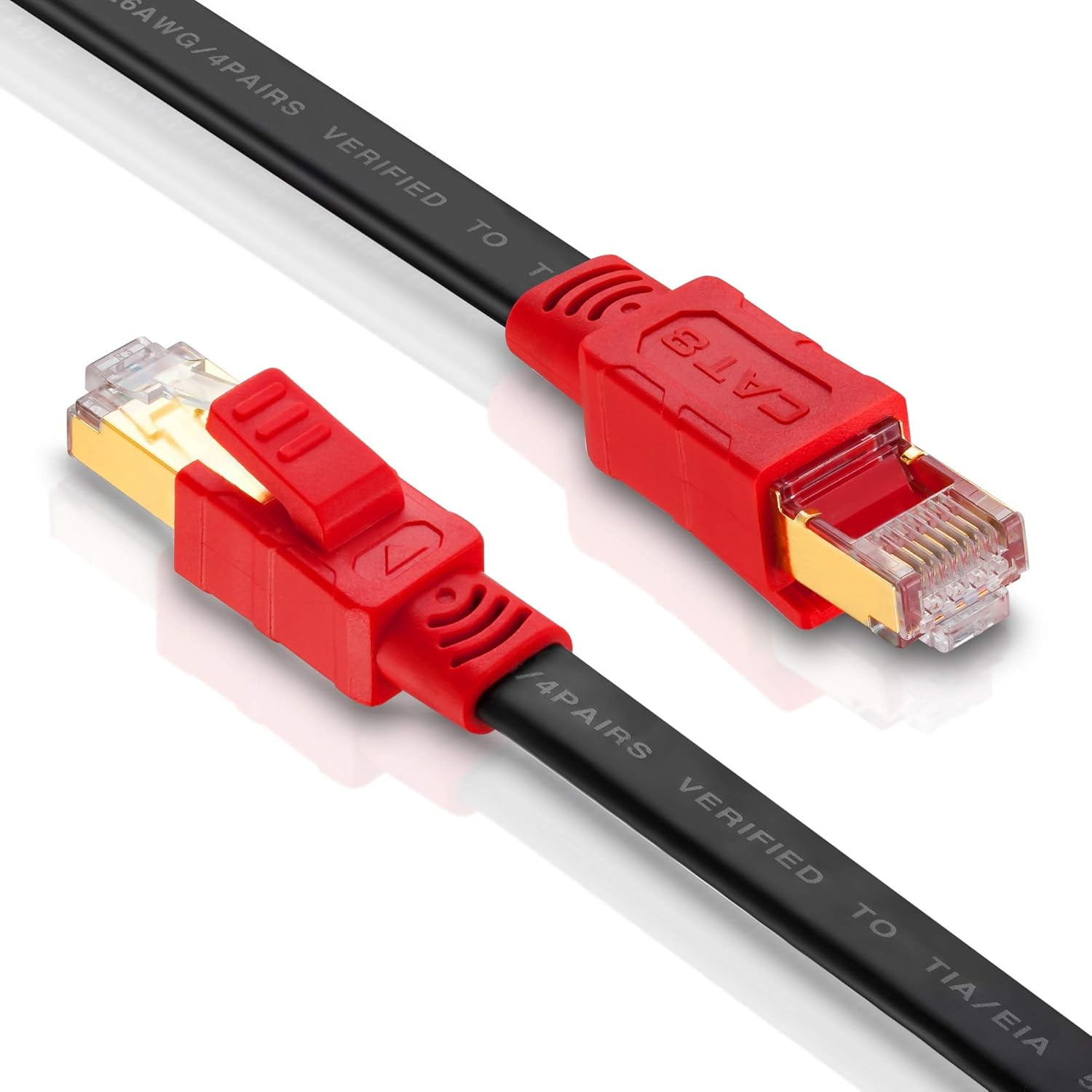 Flat Cat8 Ethernet Cable 30ft, 26AWG Cat 8 LAN Network Cable 40Gbps ...