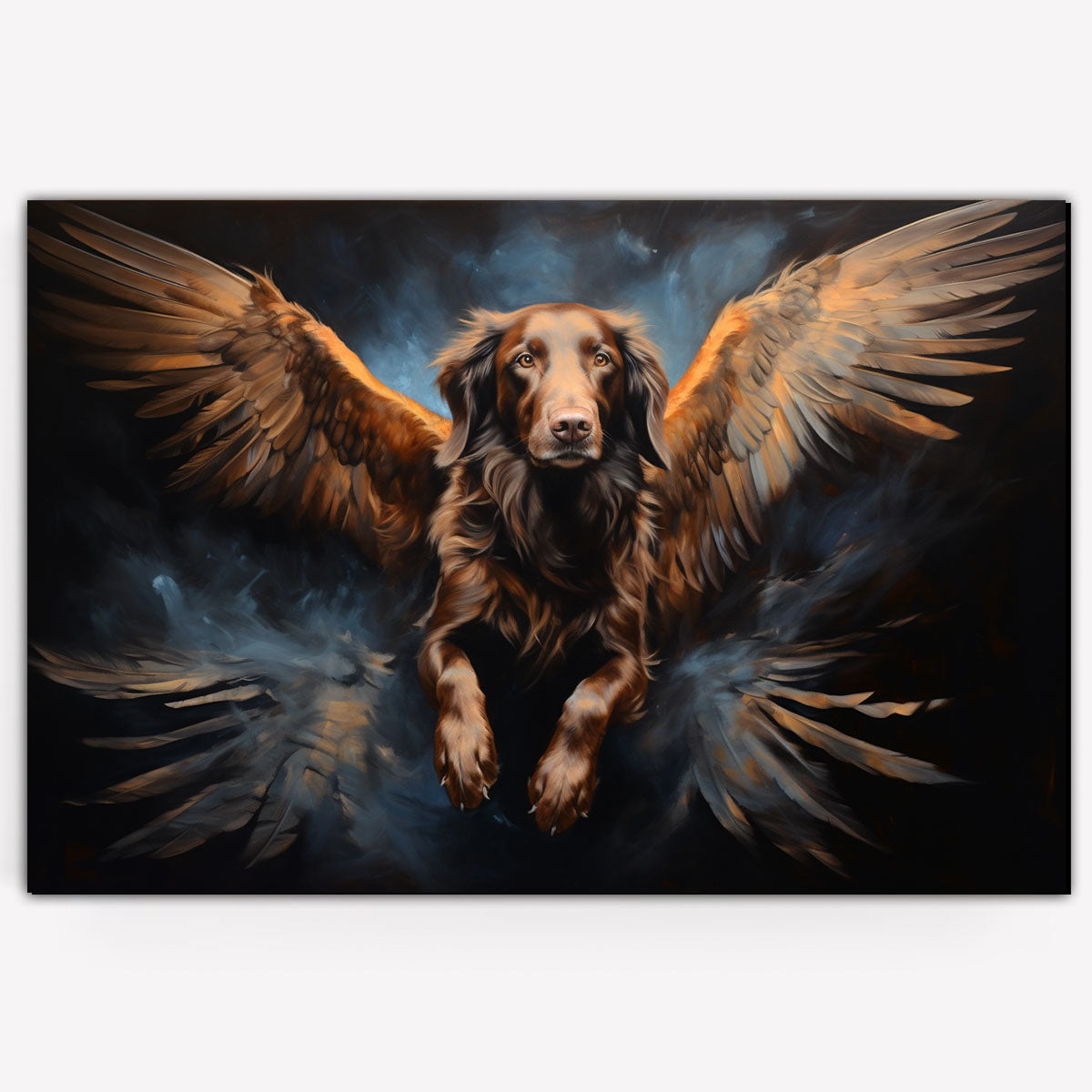 Flat Coated Retriever Dog Memorial Canvas - Dog Breeds Canvas Poster Loss of Dog Sympathy Gift ...