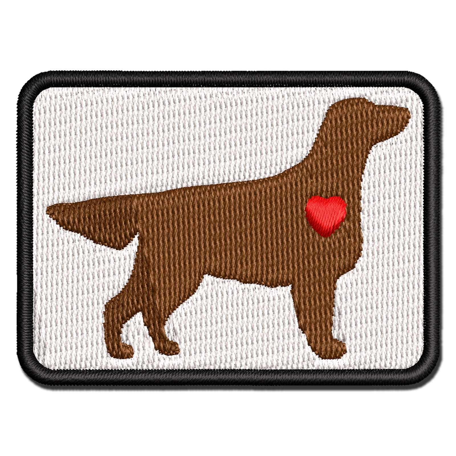 Flat-Coated Retriever Dog with Heart Applique Multi-Color Embroidered ...