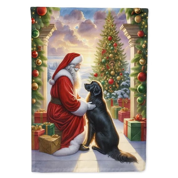 Flat-Coated Retriever and Santa Claus House Flag 28 in x 40 in ...