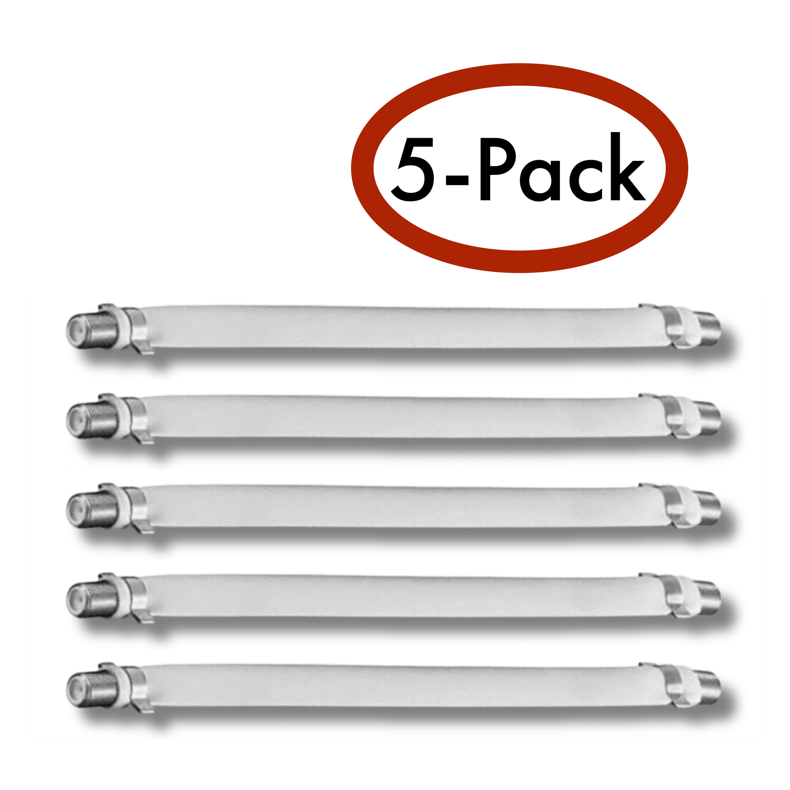 Flat Coax Coaxial Jumper Cable F-to-F, 8 inch, Cable 3/32” thick, 75Ω ...