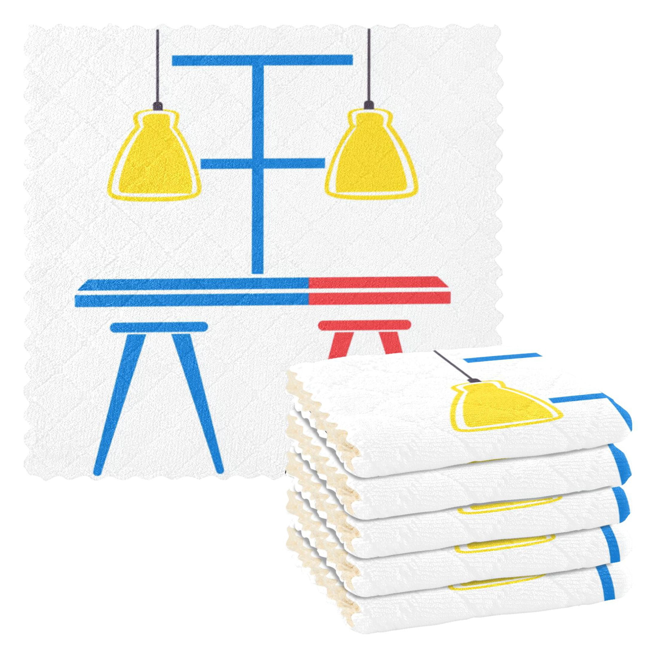 Flat Design Simple Lines 6 Pack Kitchen Cleaning Cloths 11'' x 11 ...