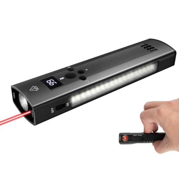 Flat EDC Rechargeable Flashlight 1200LM - 9 Modes Magnetic Base, Red ...