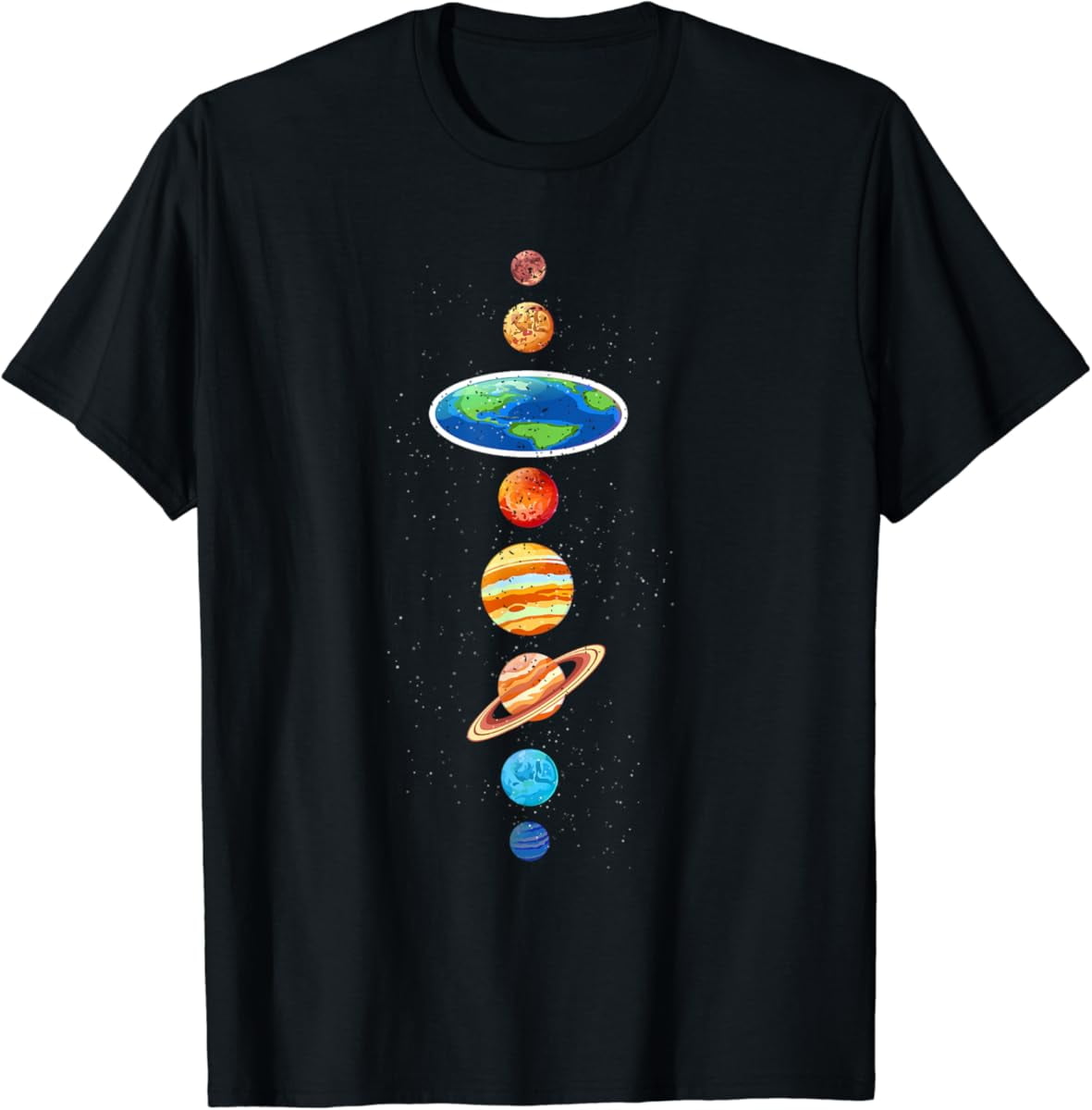 Flat Earth Conspiracy - Solar System Planets - Flat Earther T-Shirt ...