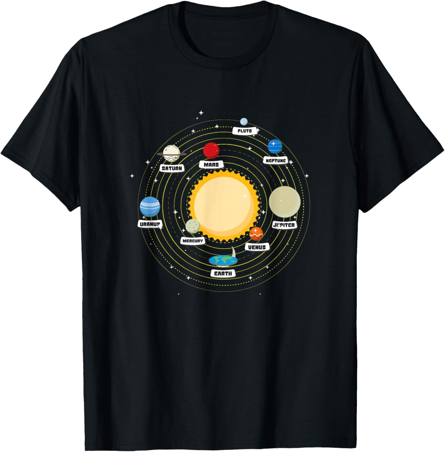 Flat Earth Society Solar System Graphic T-Shirt - Walmart.com