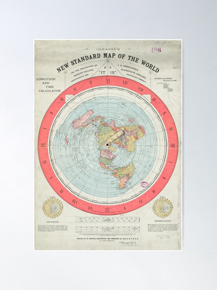 Flat Earth Society World Map Poster - Walmart.com