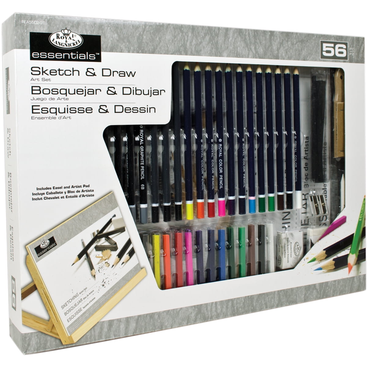 Flat Easel Art Set Large-Sketch & Drawing Set 56pc - Walmart.com