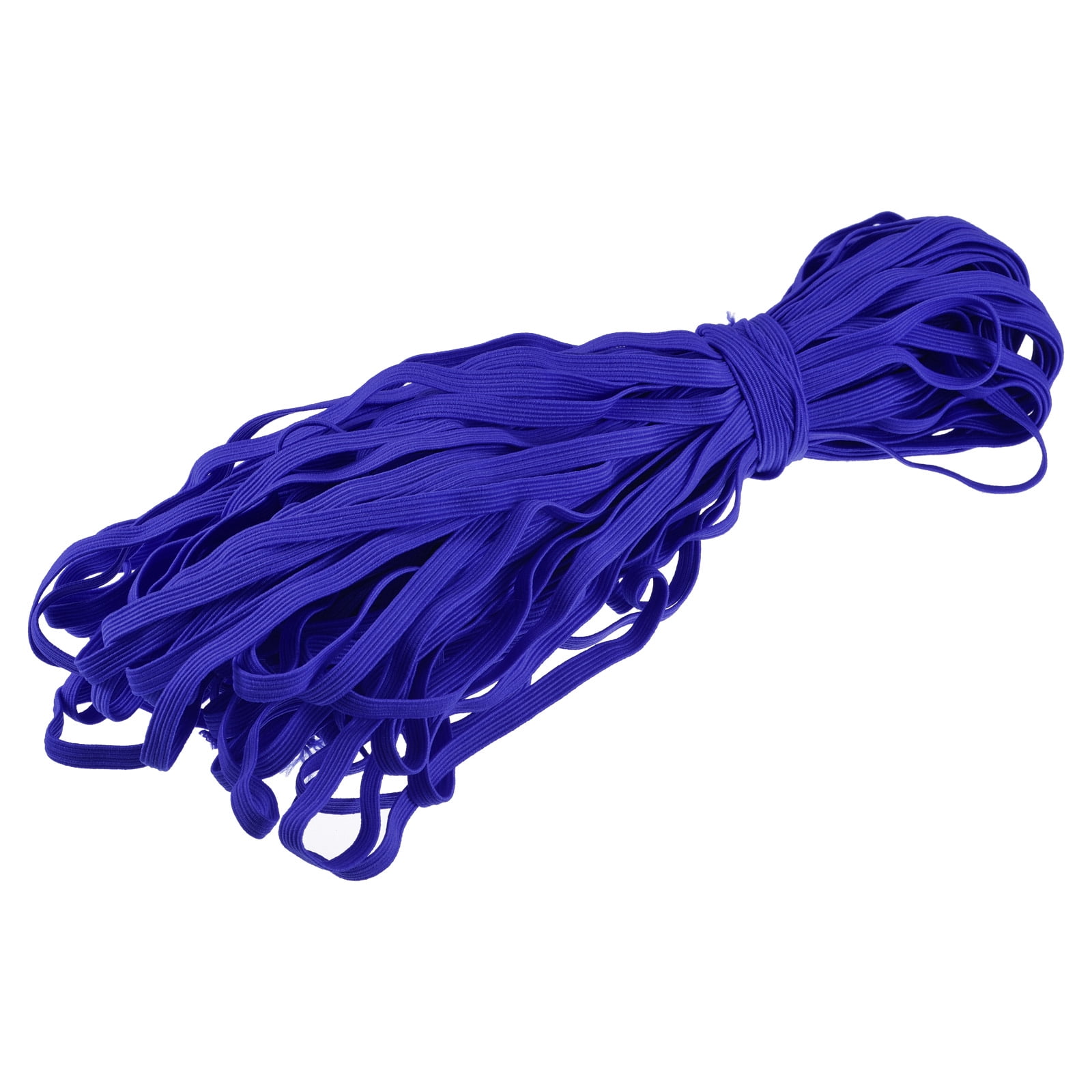 Flat Elastic Band for Sewing 1/4" x 33 Yards Blue Braided Stretch Strap ...