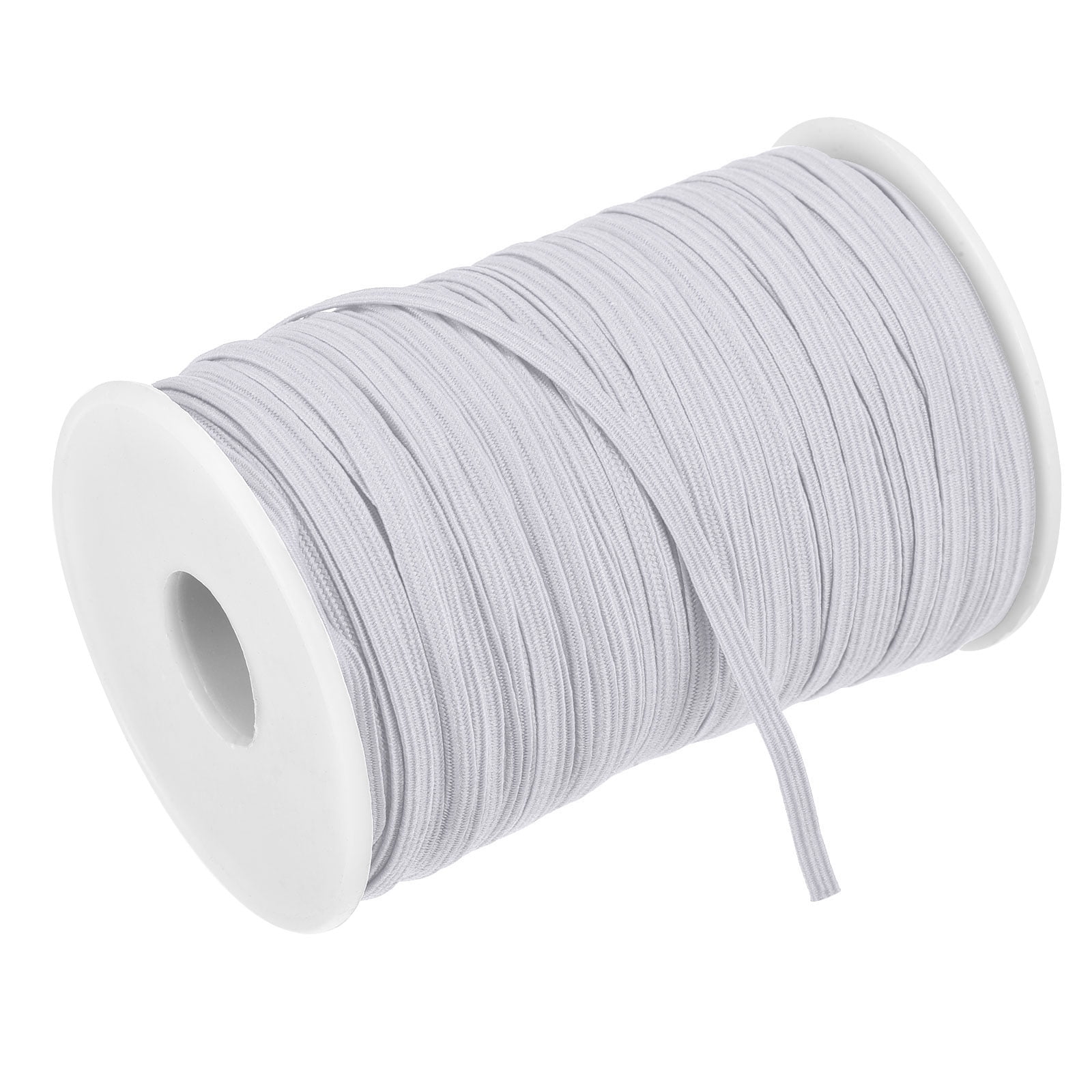 Flat Elastic Band for Sewing 1/8" x 109 Yards White Braided Stretch ...