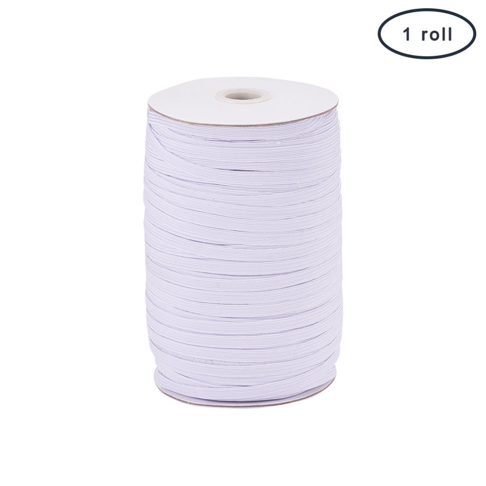 1Roll Flat Elastic Cord White 6x1mm 200yards/roll(600 feet/roll ...