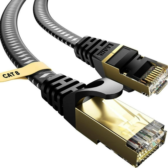 Flat Ethernet Cable Cat8/Cat7 High Speed Slim Network Cord for Router ...