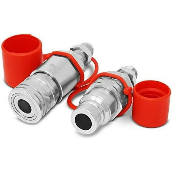 Flat Face Hydraulic Quick Connect Coupler, #8 JIC Bulkhead Skid Steer ...