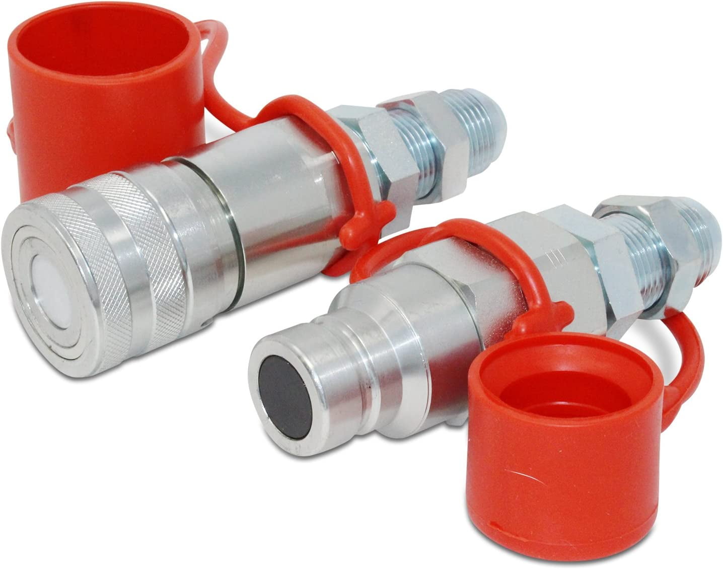 Flat Face Hydraulic Quick Coupler, 3/4" Body x #12 JIC Skid Steer ...