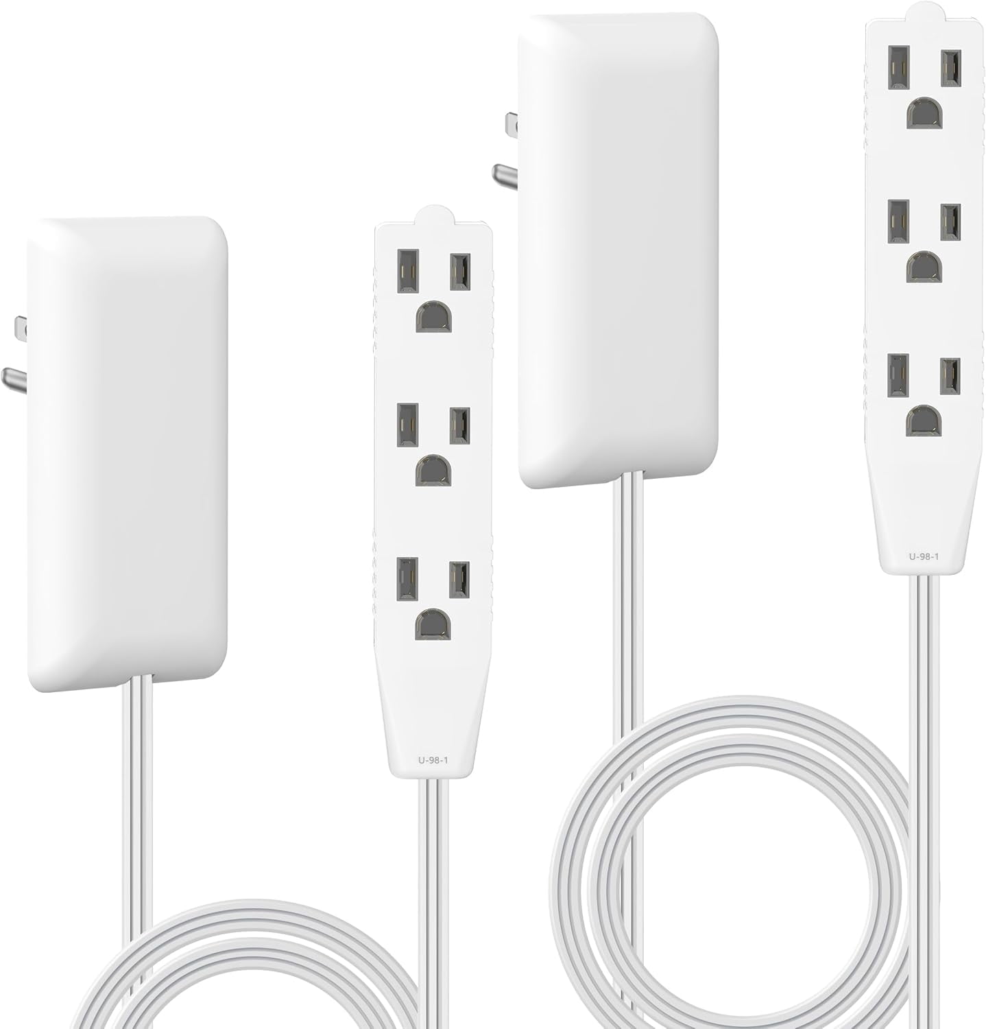 Flat-Face Outlet Extender with 3 Receptacles, Ultra-Thin Wall Plate ...