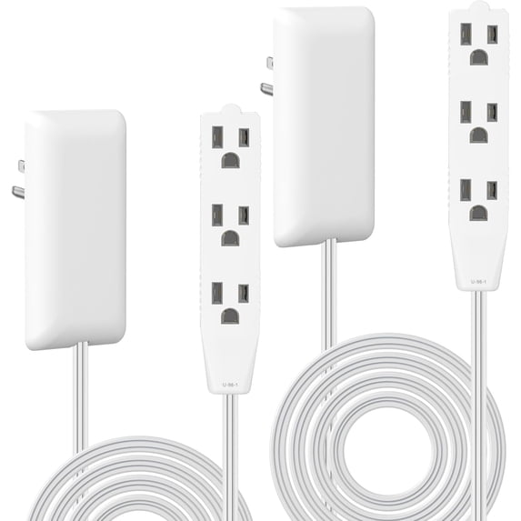 Flat-Face Outlet Extender with 3 Receptacles, Ultra-Thin Wall Plate ...