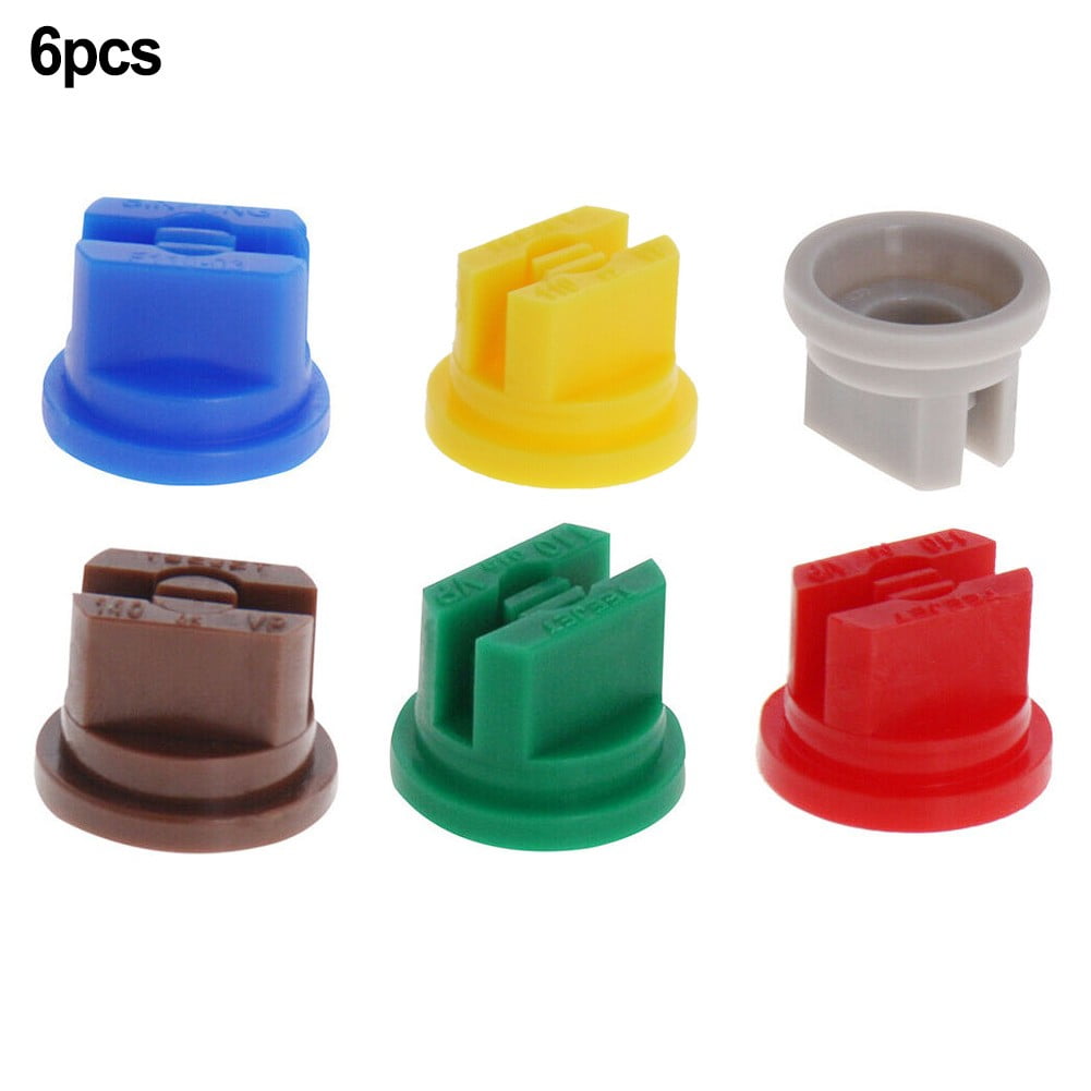 Flat Fan Spray Nozzles Spraying Tips 110 Degrees 6 Colors Deflector 0.2 ...