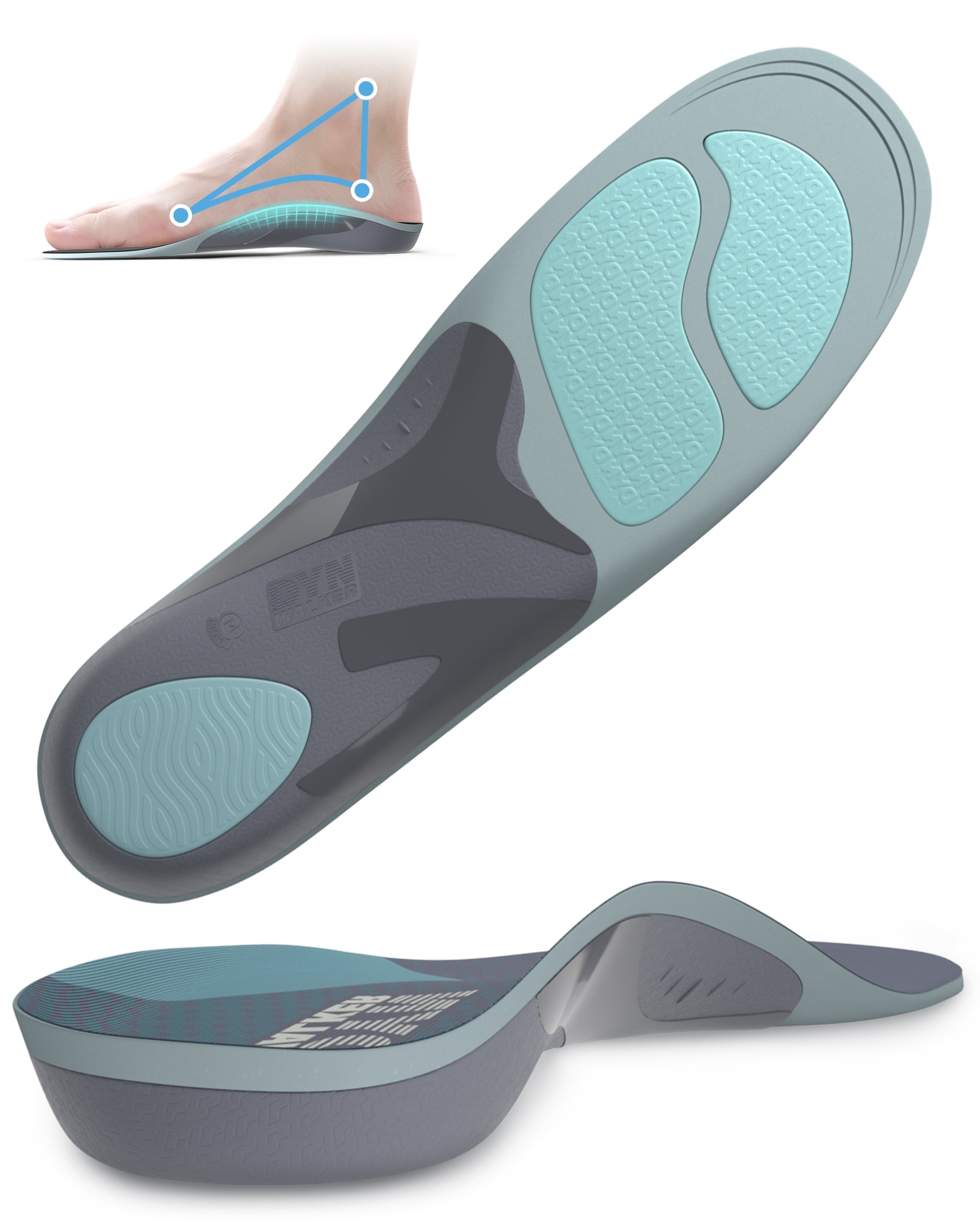 Flat Feet Insoles, DynWalker Orthotic Insoles, 3-Point Ergonomic Arch ...