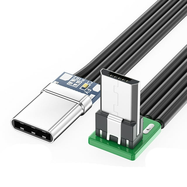 Flat Flexible Straight Up Down & Left & Right Angled 90 Degree MicroUSB ...